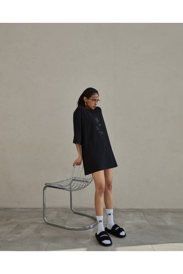 Women's T-shirt Black on black rose — BLVCK LIMIT