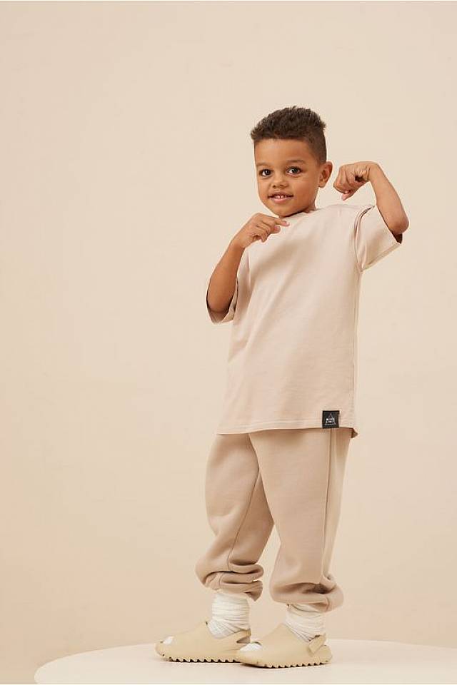 GROUNDED hoodie set Tapioca for children — BLVCK LIMIT