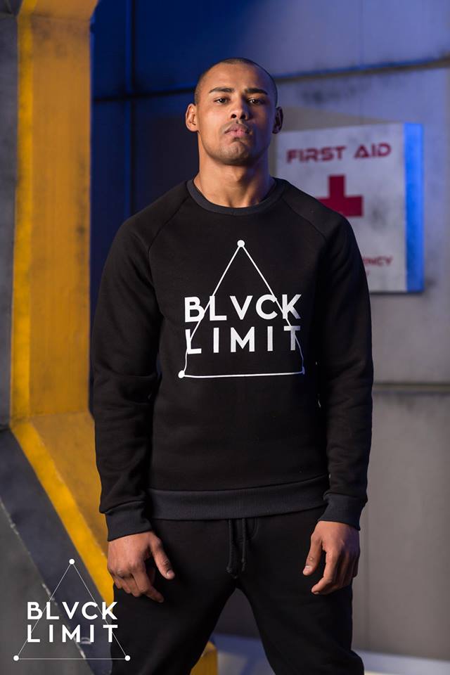 Свитшот мужской с логотипом черный на флисе Black Limit купить в Киеве ...